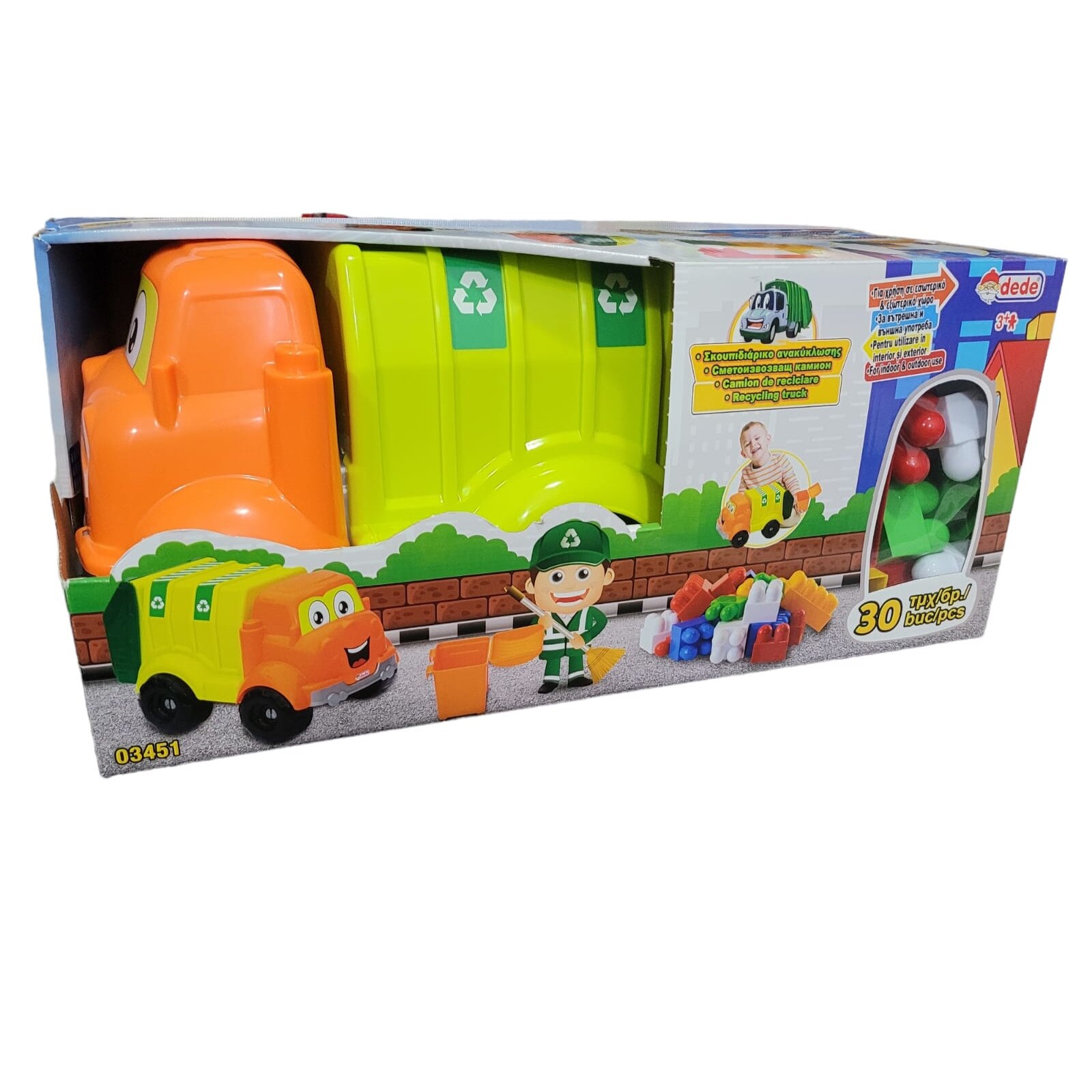 Masina de gunoi, camion de reciclare cu cuburi de construit, 30 piese ...