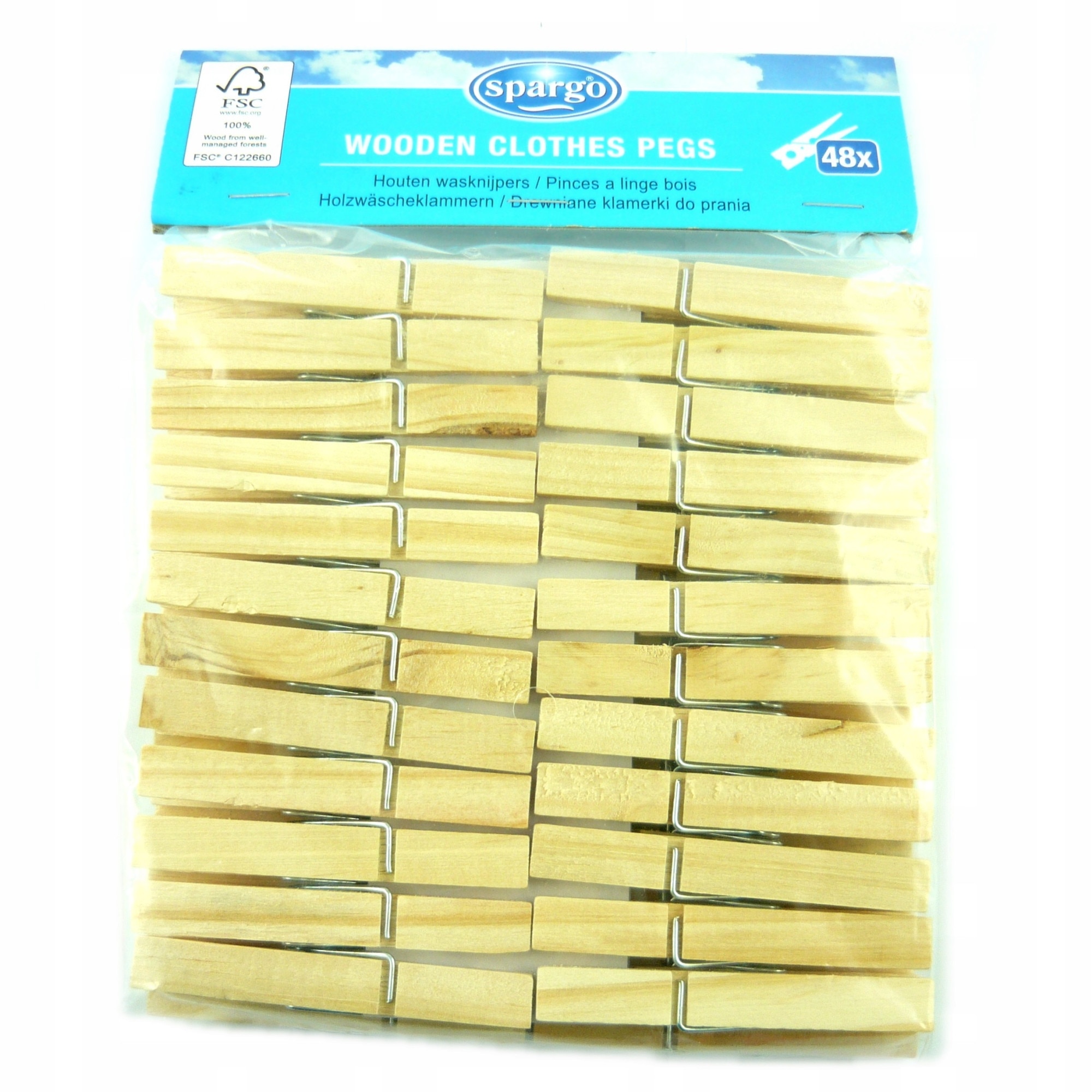Carlige de lemn pentru rufe, Spargo, 48buc - eMAG.ro