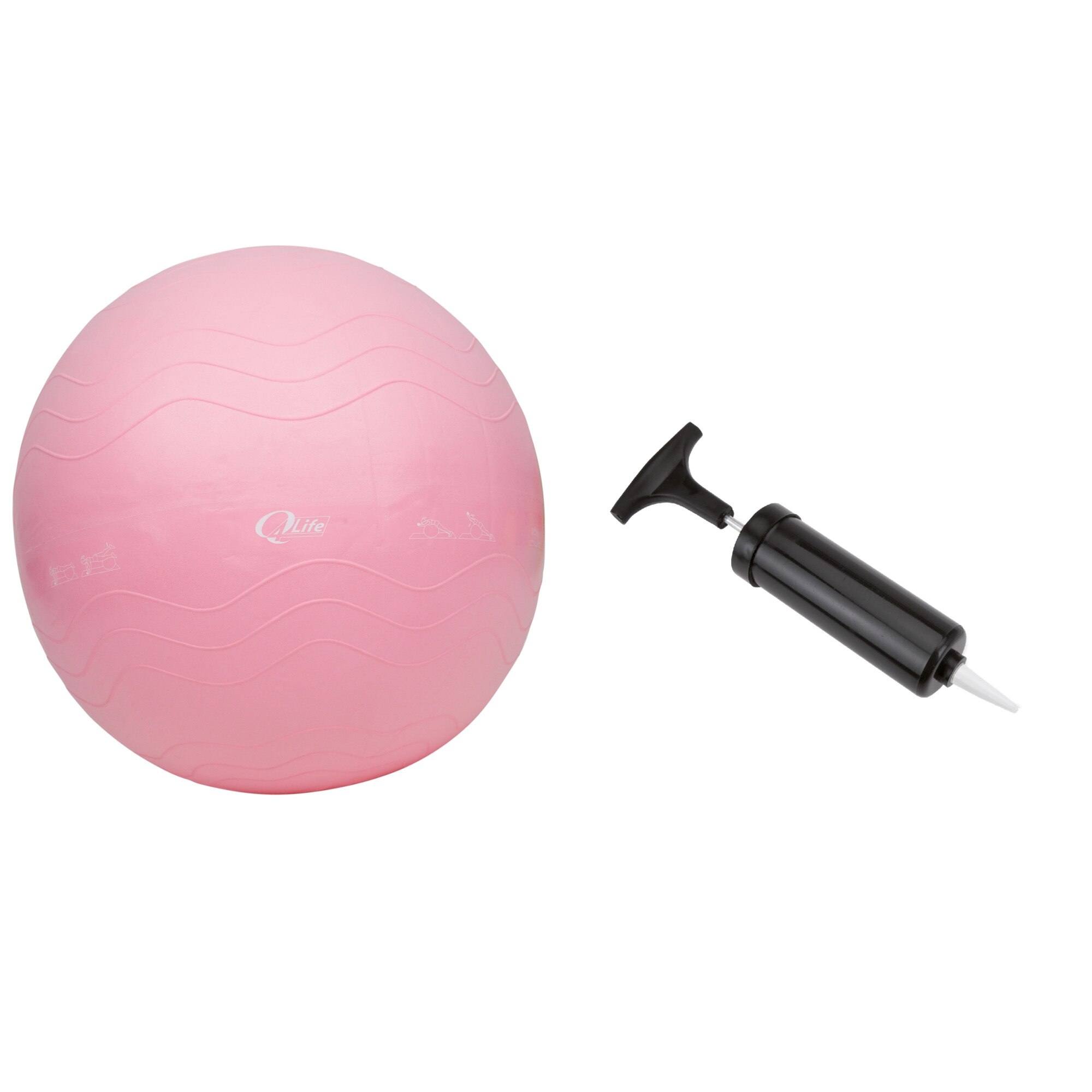 Rehabilitációs labda pumpával, Q4Life, Pink - eMAG.hu