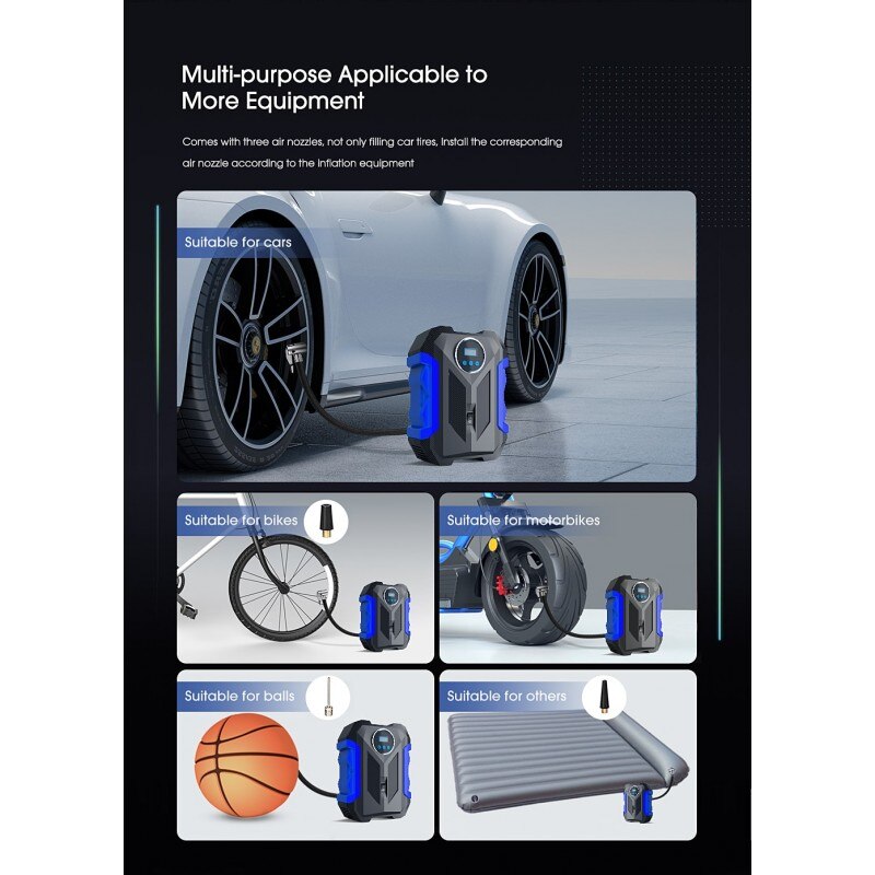 Compresor portabil CARSUN C1399-2, Display digital LED, DC 12V, 100W, Cablu alimentare 3 m ...