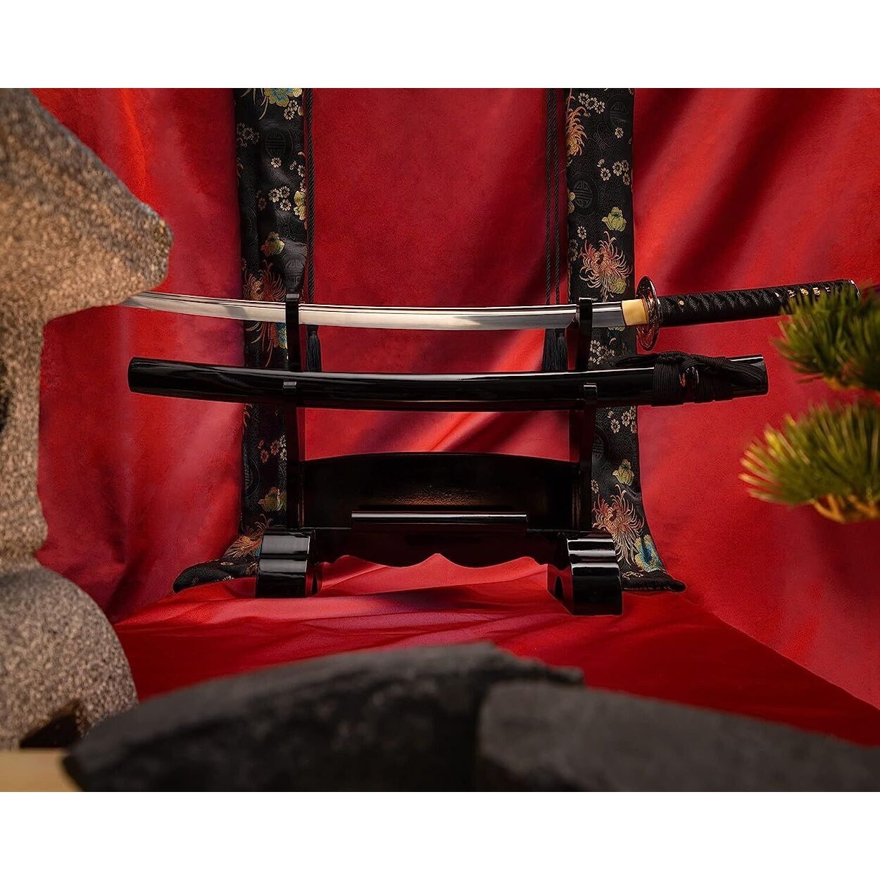 Sabie de Samurai pentru Antrenament, cu Teaca, Decorativa, Otel Damasc ...