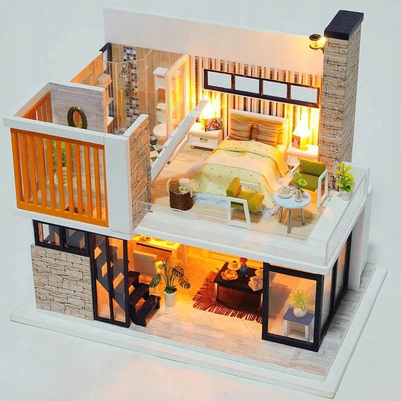 Casuta de papusi miniatura DIY Singapore modern, Habarri, Accesorii ...