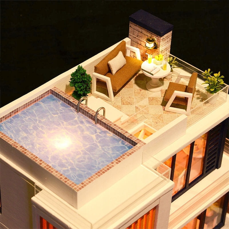 Casuta de papusi miniatura DIY Singapore modern, Habarri, Accesorii ...