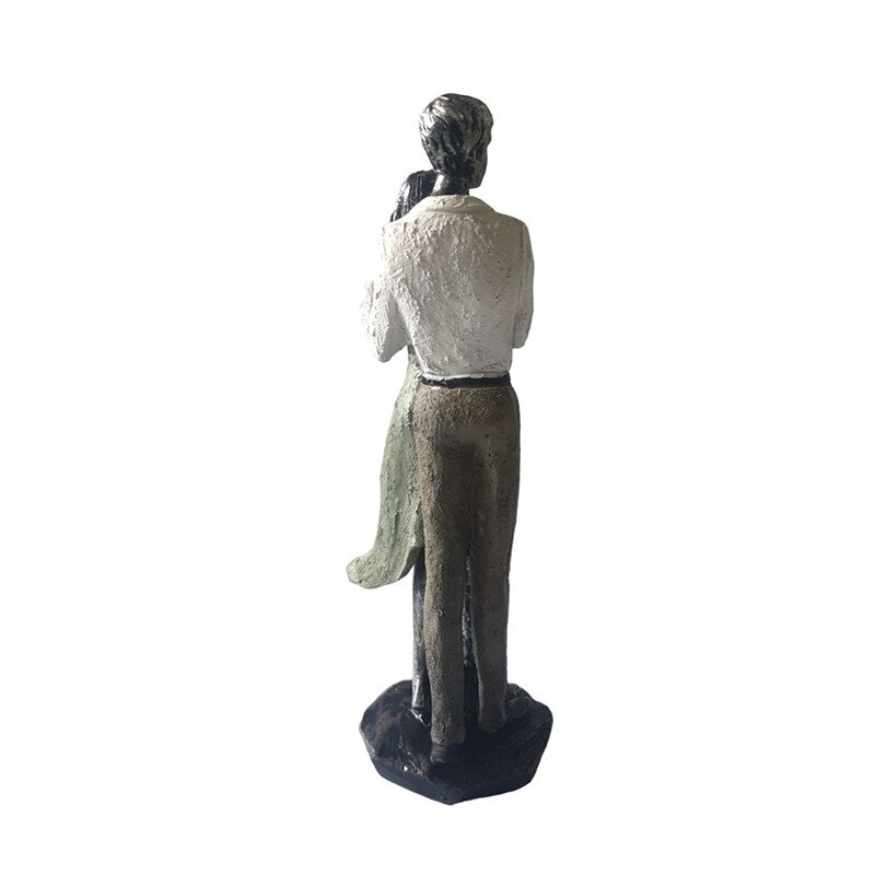 Statueta decorativa, Cuplu de Indragostiti, Argintiu, 21 cm, GXL009 ...