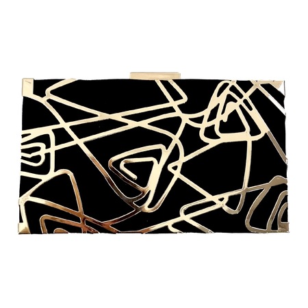 Poseta eleganta tip plic Melba, cu design abstract, inchidere ...