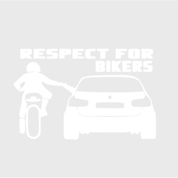 Sticker Respect Bikers, 15cm, alb - eMAG.ro