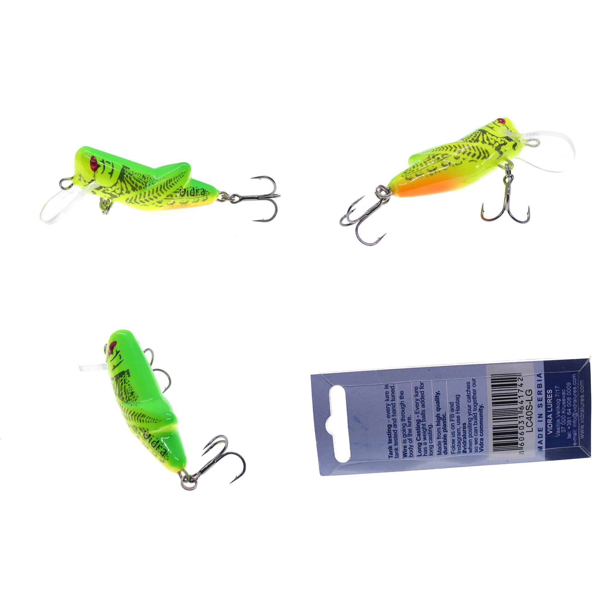 Set 4 voblere insecte, Wobbler Vidra Locust 4cm, 4gr, Sinking, pescuit ...