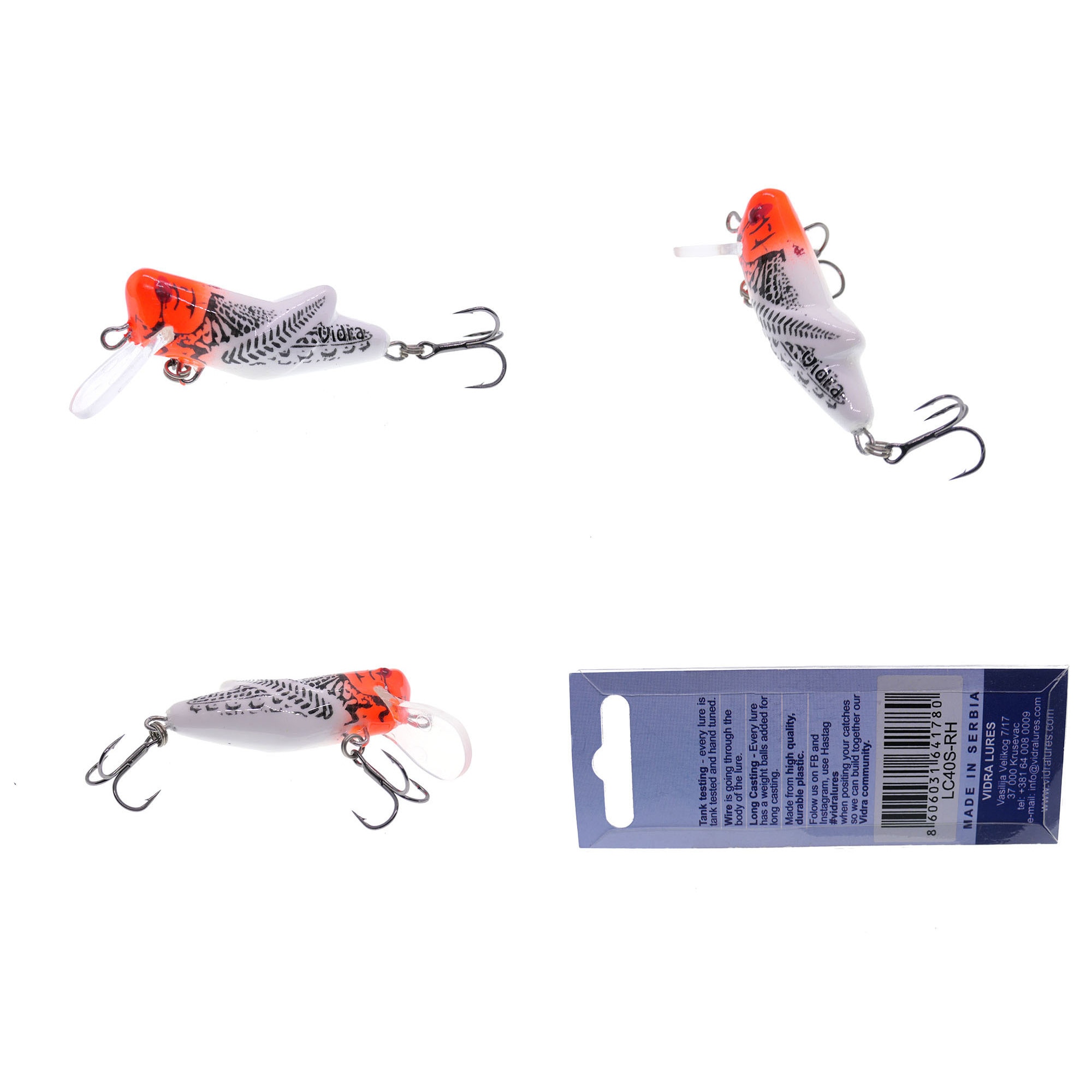 Set 4 voblere insecte, Wobbler Vidra Locust 4cm, 4gr, Sinking, pescuit ...