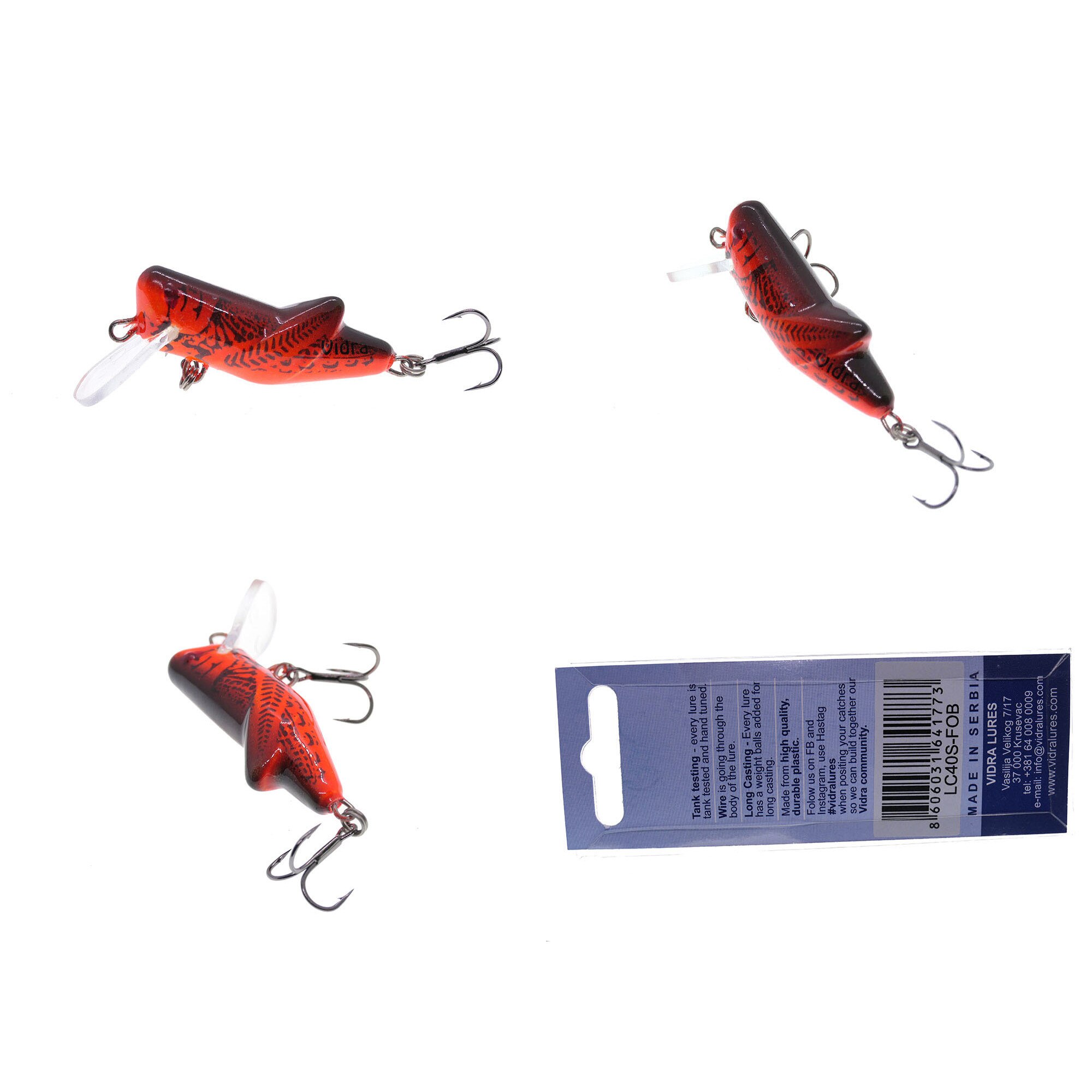 Set 4 voblere insecte, Wobbler Vidra Locust 4cm, 4gr, Sinking, pescuit ...