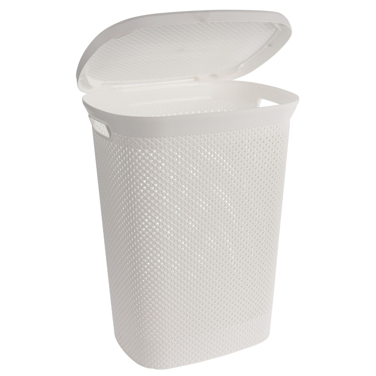 Cos de rufe cu capac, Storage Solutions, Plastic, 60 L, Alb - eMAG.ro