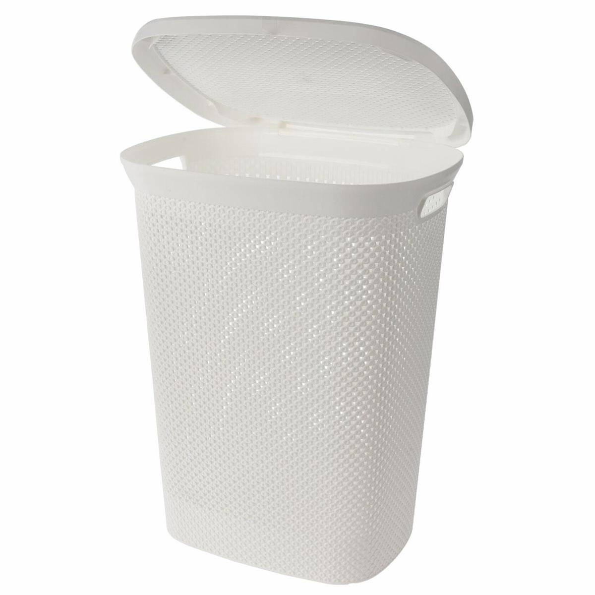 Cos de rufe cu capac, Storage Solutions, Plastic, 60 L, Alb - eMAG.ro
