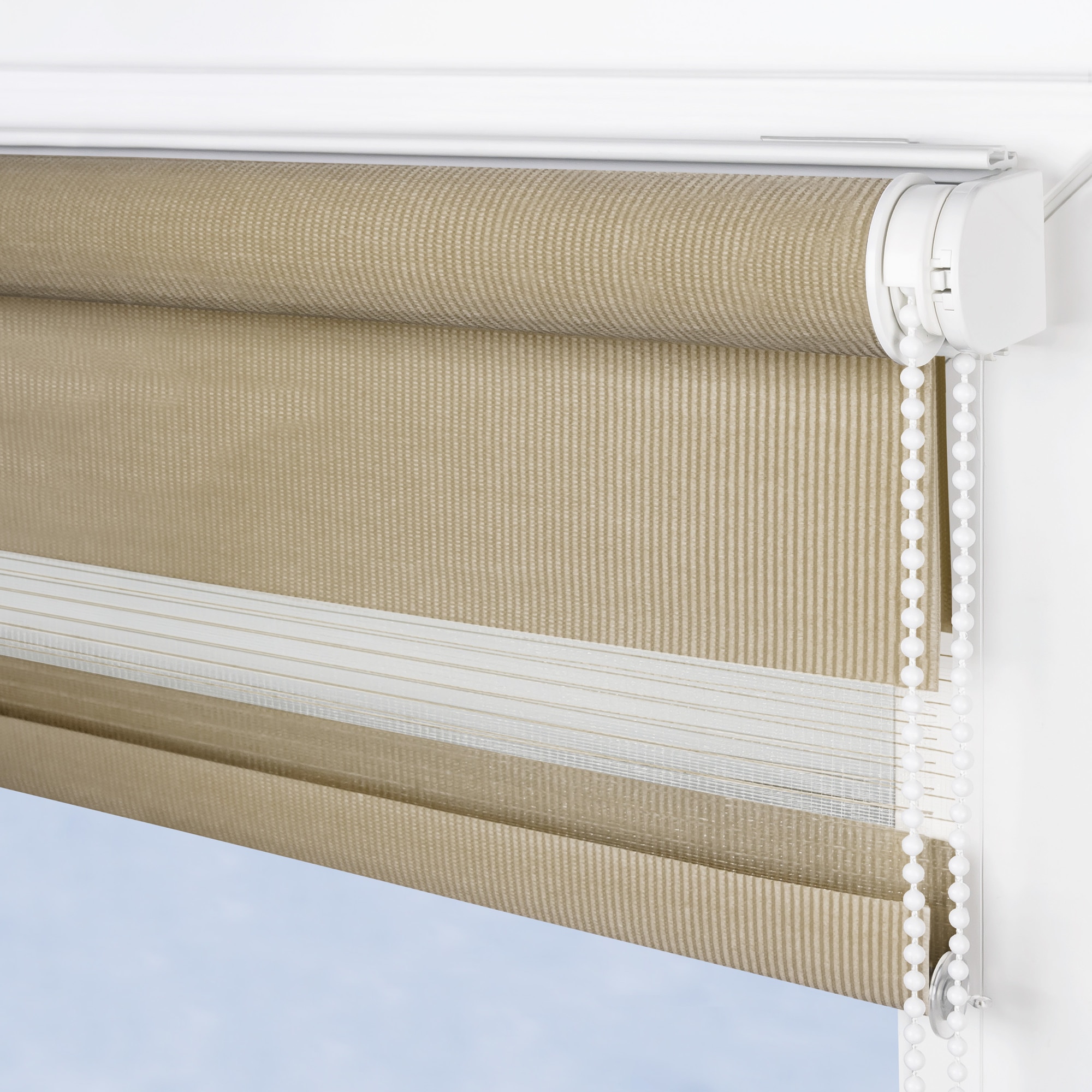 Roleta textila, Clasica, Zi si Noapte, P+R, 62 cm x 150 cm, maro ...