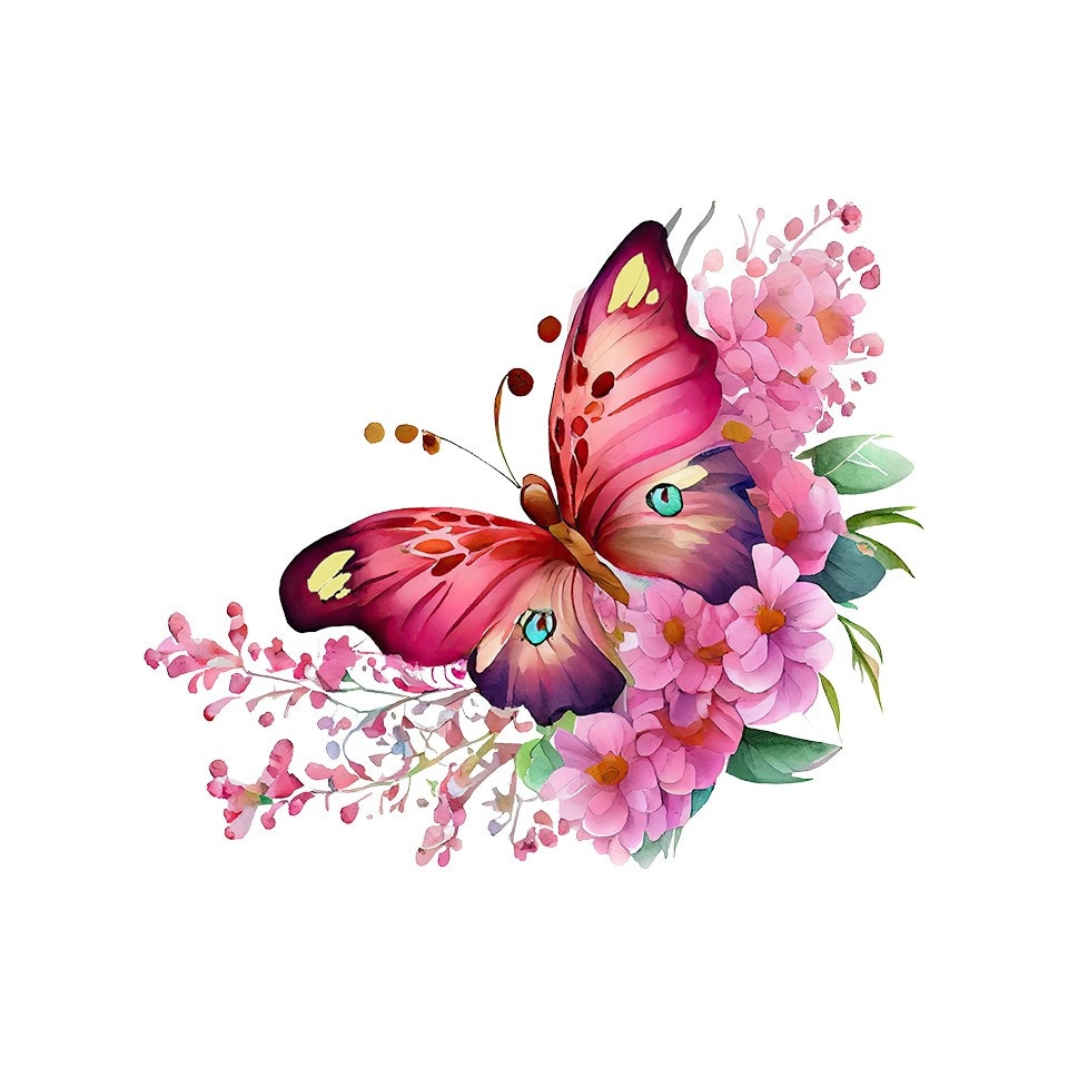 Sticker decorativ, Fluture, Roz, 69 cm, 1209STK-1 - eMAG.ro