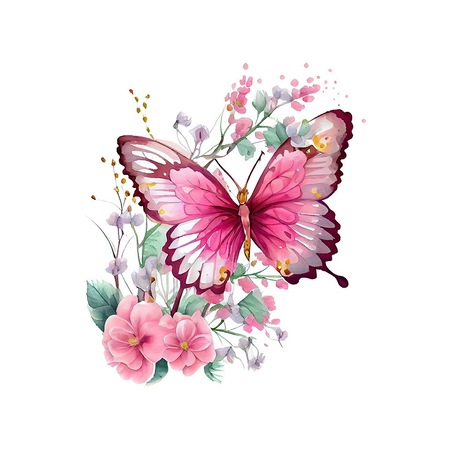 Sticker decorativ, Fluture, Roz, 69 cm, 1209STK-6 - eMAG.ro