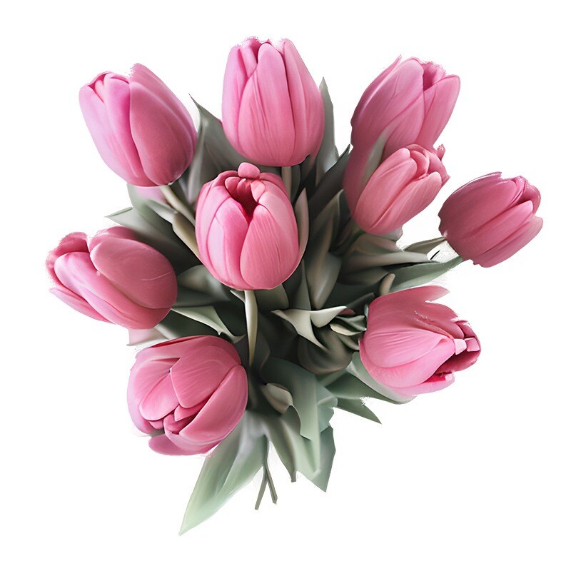 Декоративен стикер, Букет от лалета, Розов, 60 см, 1219STK - eMAG.bg