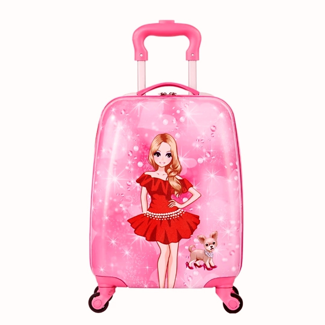 Troler cabina pentru copii fata, 46 x 30 x 20 cm, TR-00003, Roz - eMAG.ro