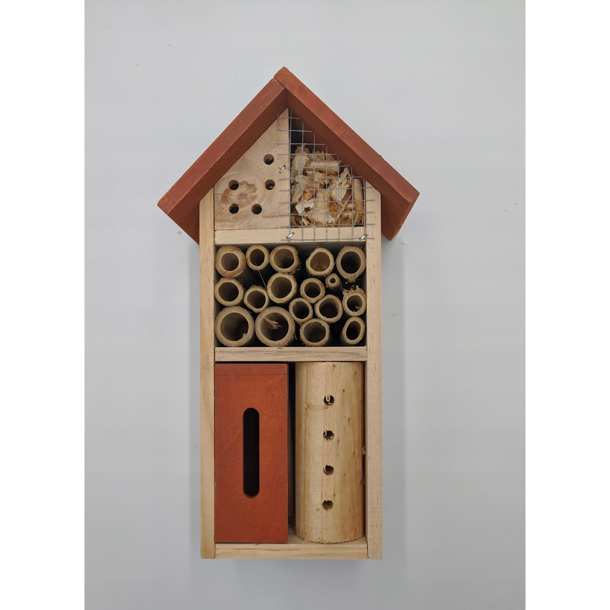 Casuta insecte, Lemn, 13.5 cm x 26 cm x 8.5 cm, Natural/Portocaliu ...