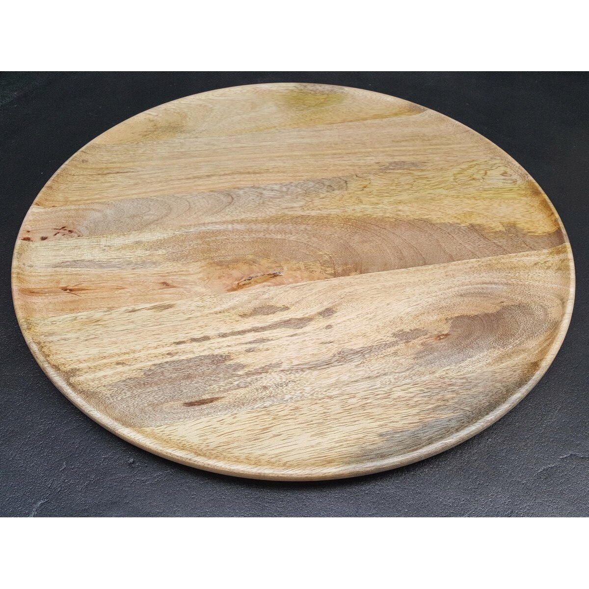 TAVA BOHO, LEMN ROUND,MANGO MARE 36CM NEGRU - eMAG.ro