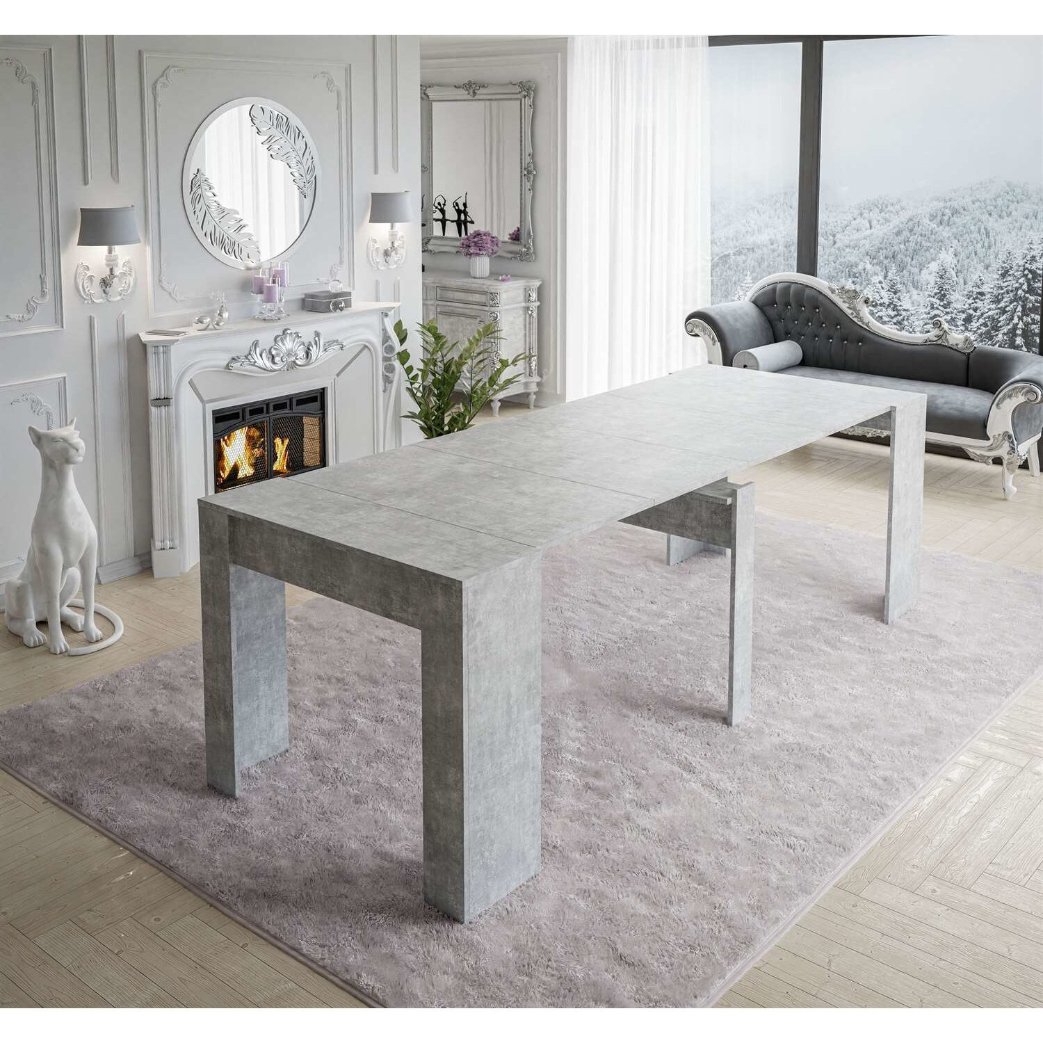 Consola Extensibila FUERRO, Lukmebel, Beton, 238x77x90 cm - eMAG.ro