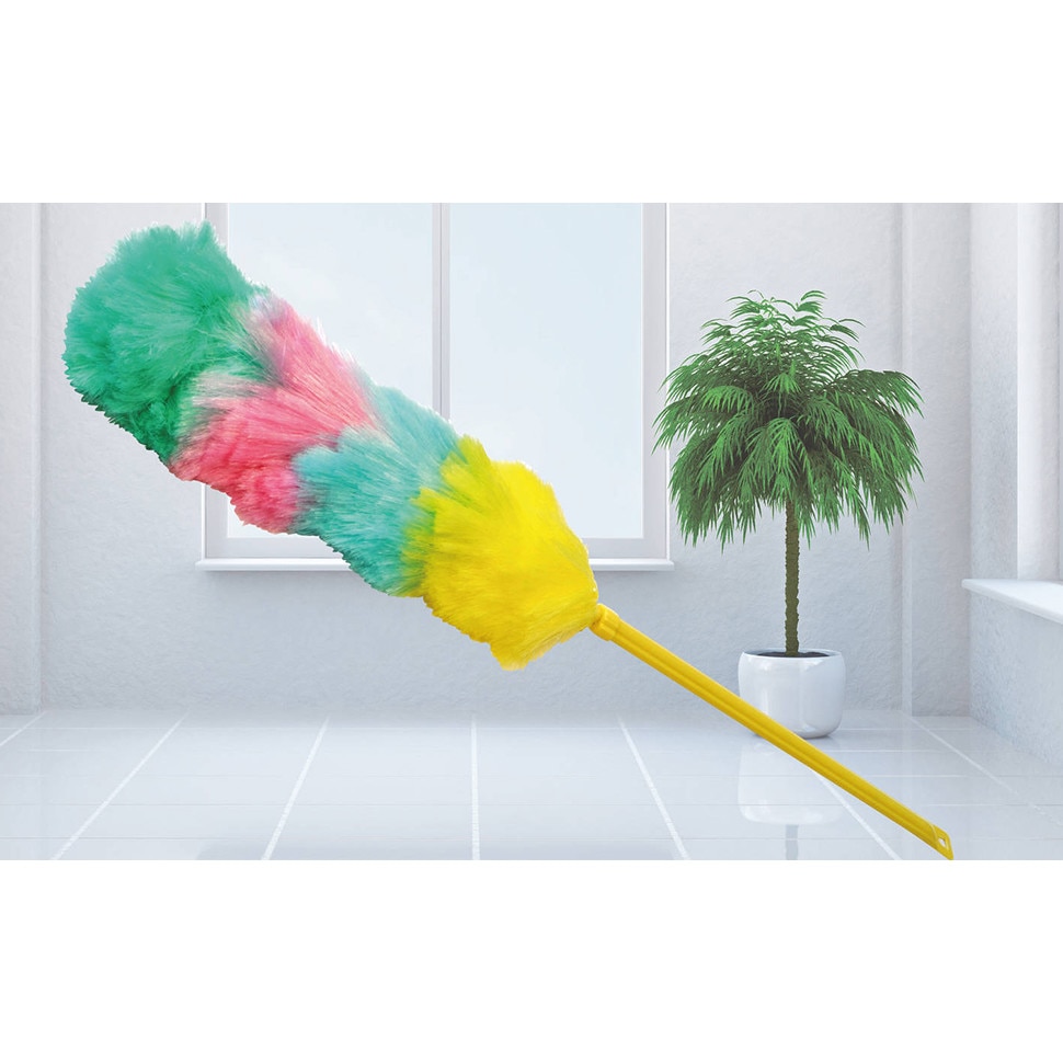 Pamatuf de praf cu maner extensibil, multicolor - eMAG.ro