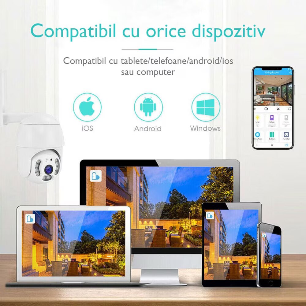 Camera Supraveghere IP EDAR, Wireless, 1080P, Exterior, Microfon - eMAG.ro