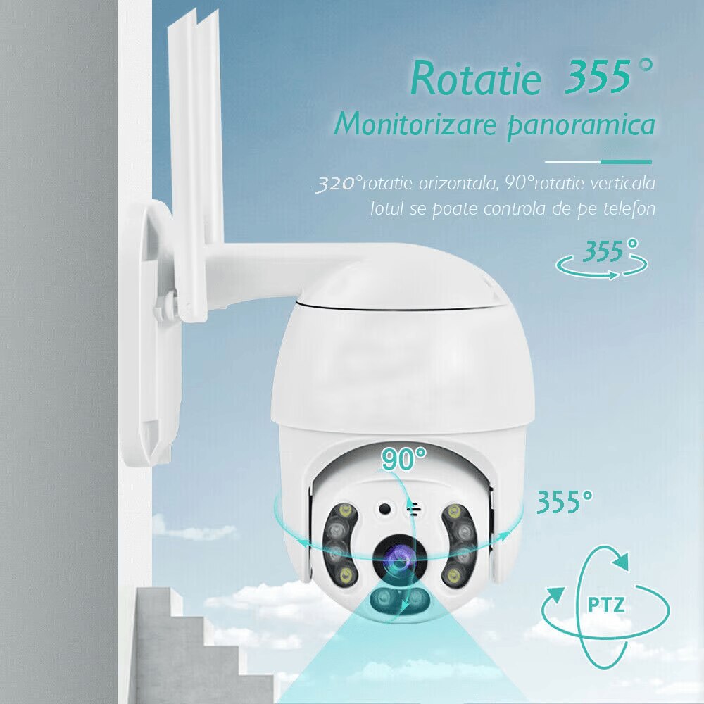 Camera Supraveghere IP GREATON, Wireless, 1080P, LED+IR, Exterior ...