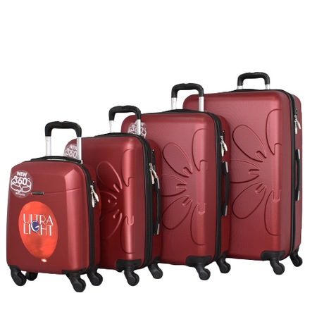 Set valize, Perfect line, ABS, 77 x 30 x 50 cm, Extender, Bordeaux, 4 ...