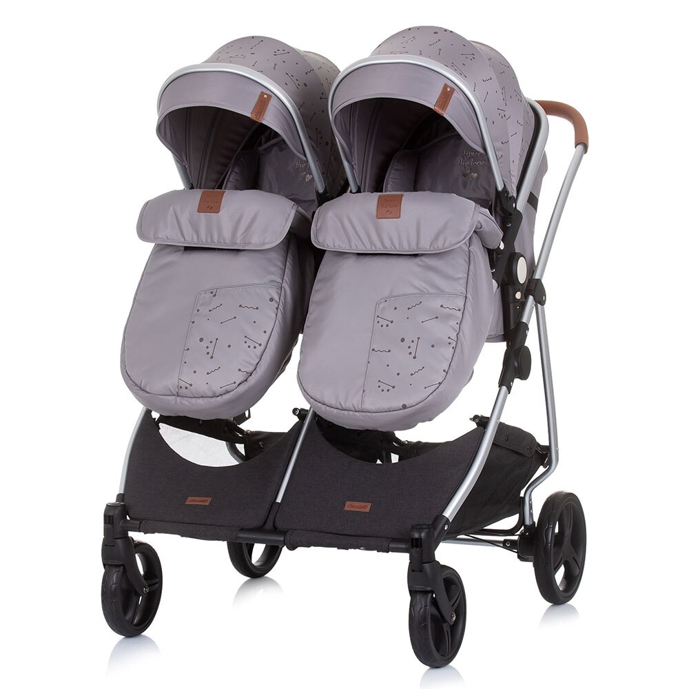 Carucior gemeni Chipolino Duo Smart 2 in 1 graphite - eMAG.ro