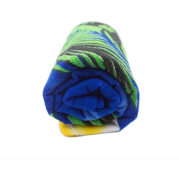 Prosop plaja, 70 x 140 cm, model cu palmier, Albastru - eMAG.ro