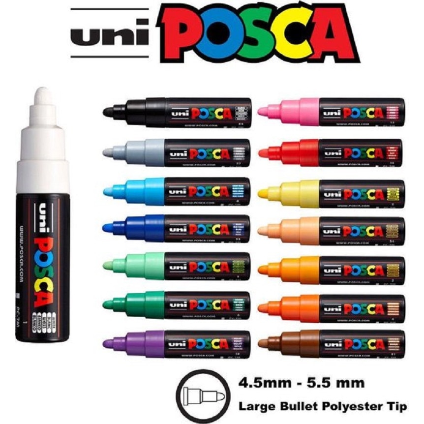 Set 15 Markere Posca, PC-7M, Multicolor - eMAG.ro