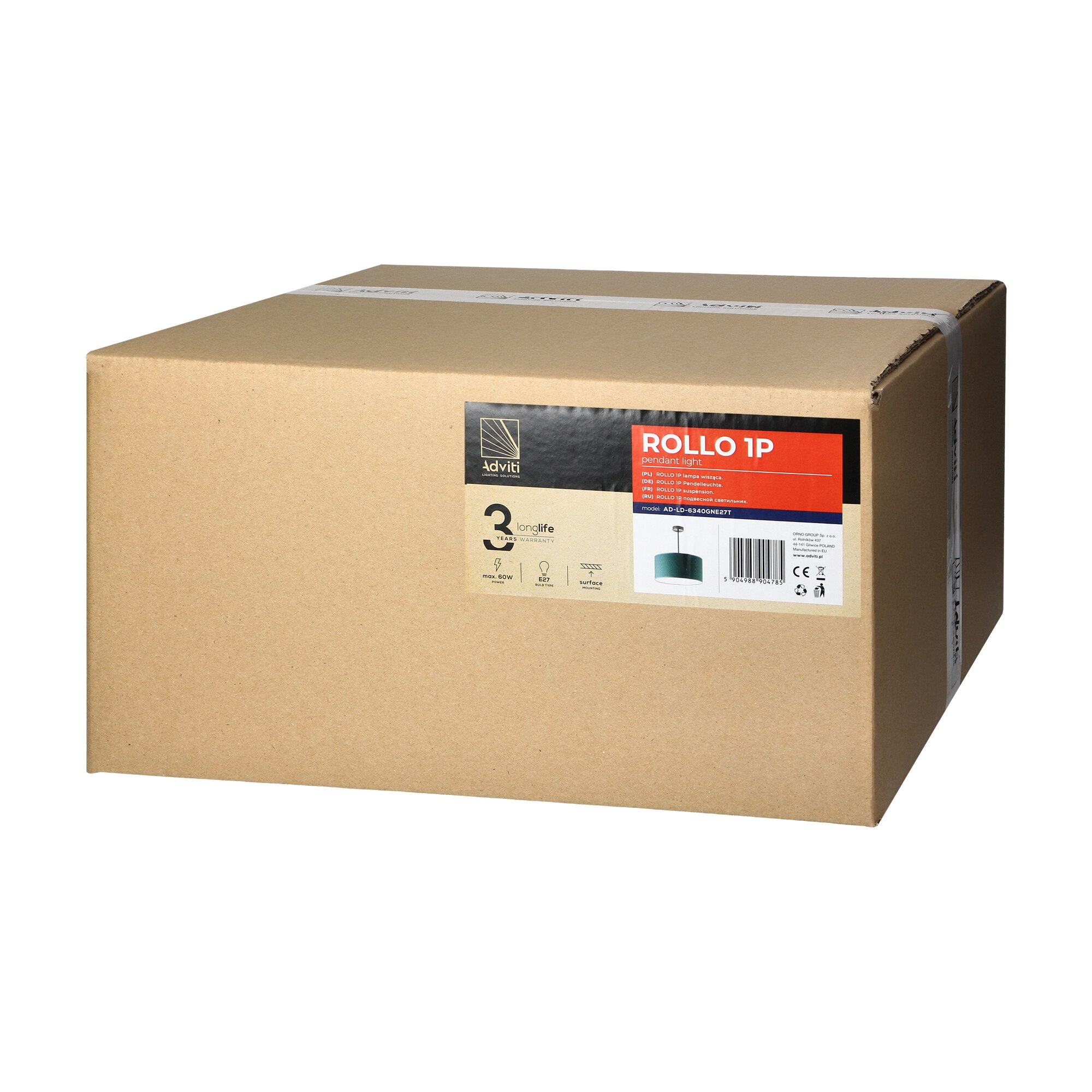 Lustra ADVITI Rollo AD-LD-6340GNE27T, E27, 1 x 60W, verde - eMAG.ro