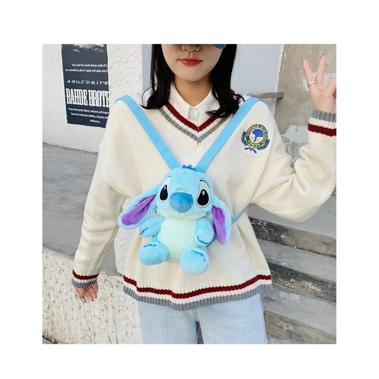 Ghiozdanel de plus, tip Stich, albastru, 30 cm - eMAG.ro