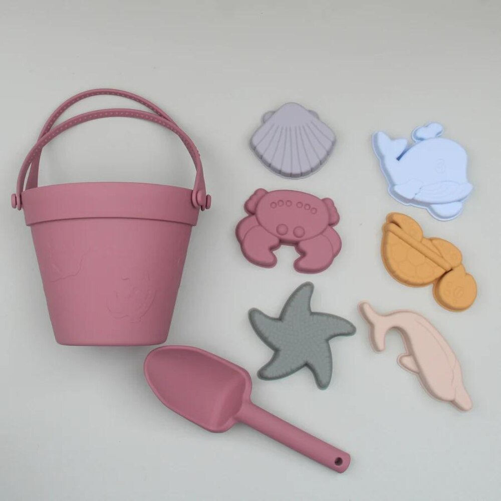 Set jucarii de nisip zadabso din silicon alimentar, bpa free, galeata ...