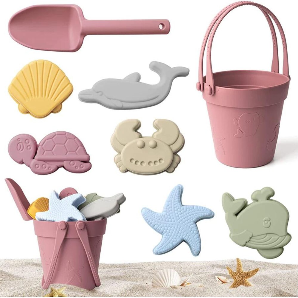 Set jucarii de nisip zadabso din silicon alimentar, bpa free, galeata ...
