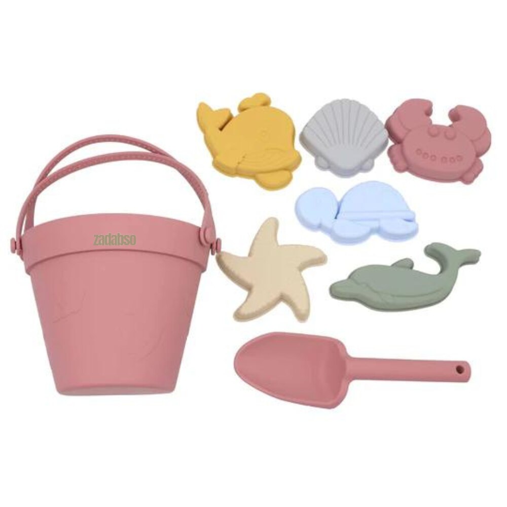 Set jucarii de nisip zadabso din silicon alimentar, bpa free, galeata ...