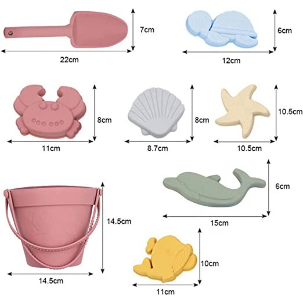 Set jucarii de nisip zadabso din silicon alimentar, bpa free, galeata ...