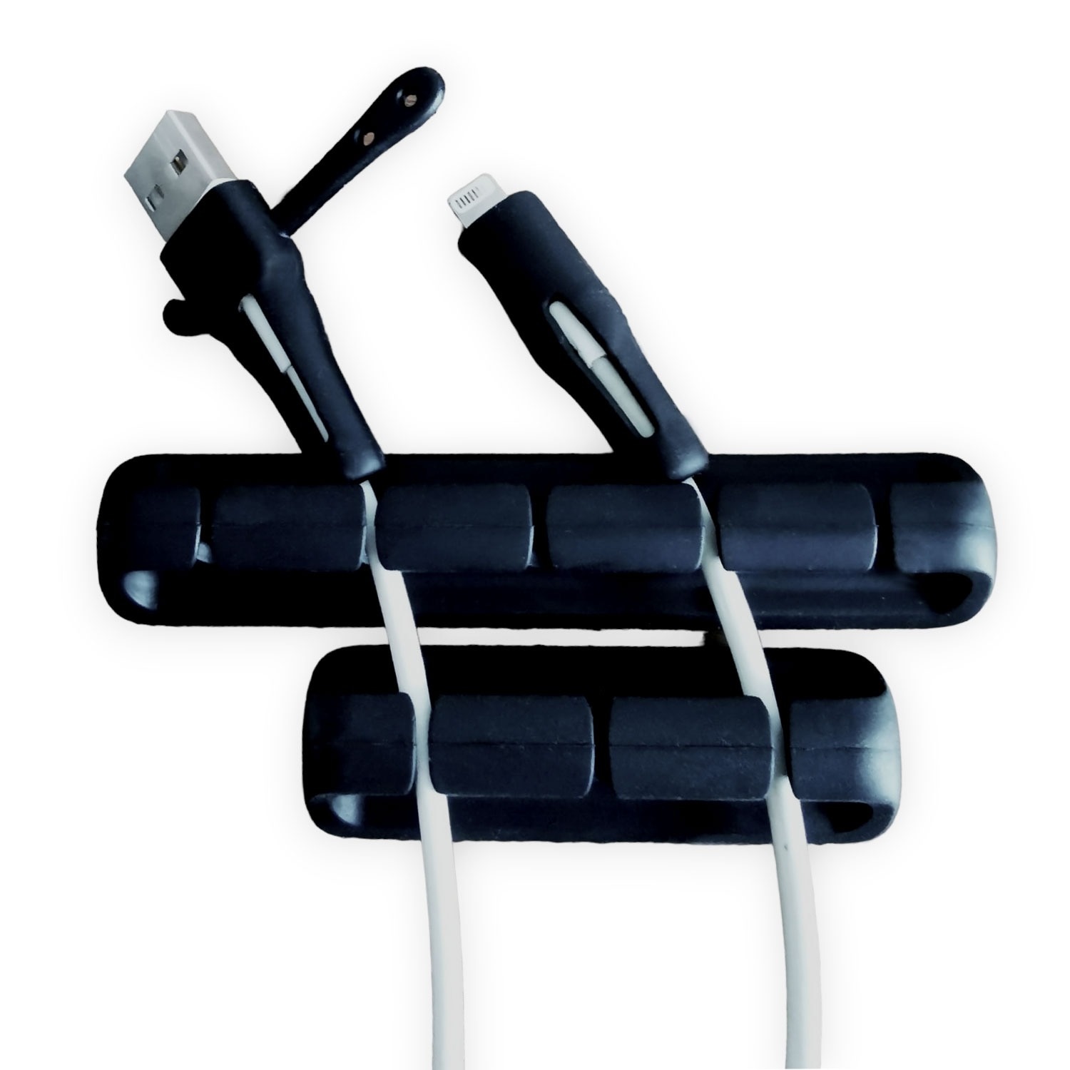 Set 2 organizatoare si 2 protectii cabluri, Tzachebot, din silicon cu ...