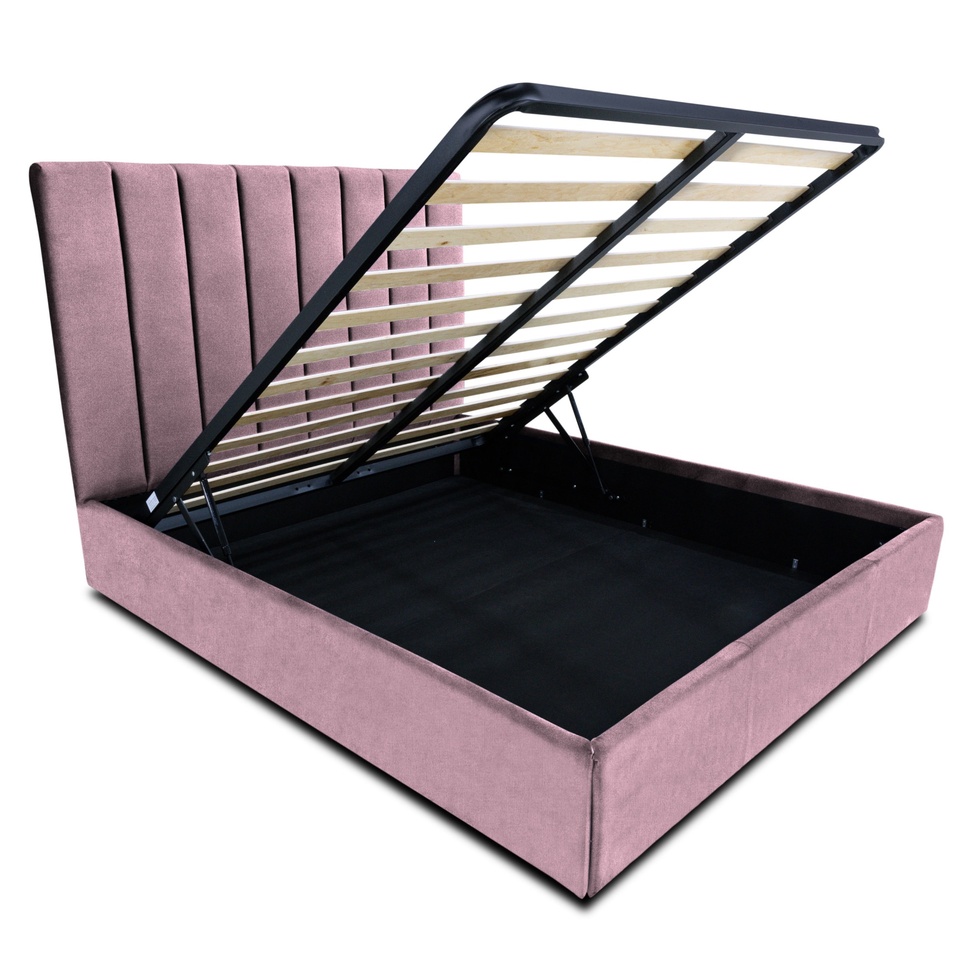 Pat Tapitat Rabatabil cu Lada Depozitare, 140x200 cm, ELI Promo, Dolce ...