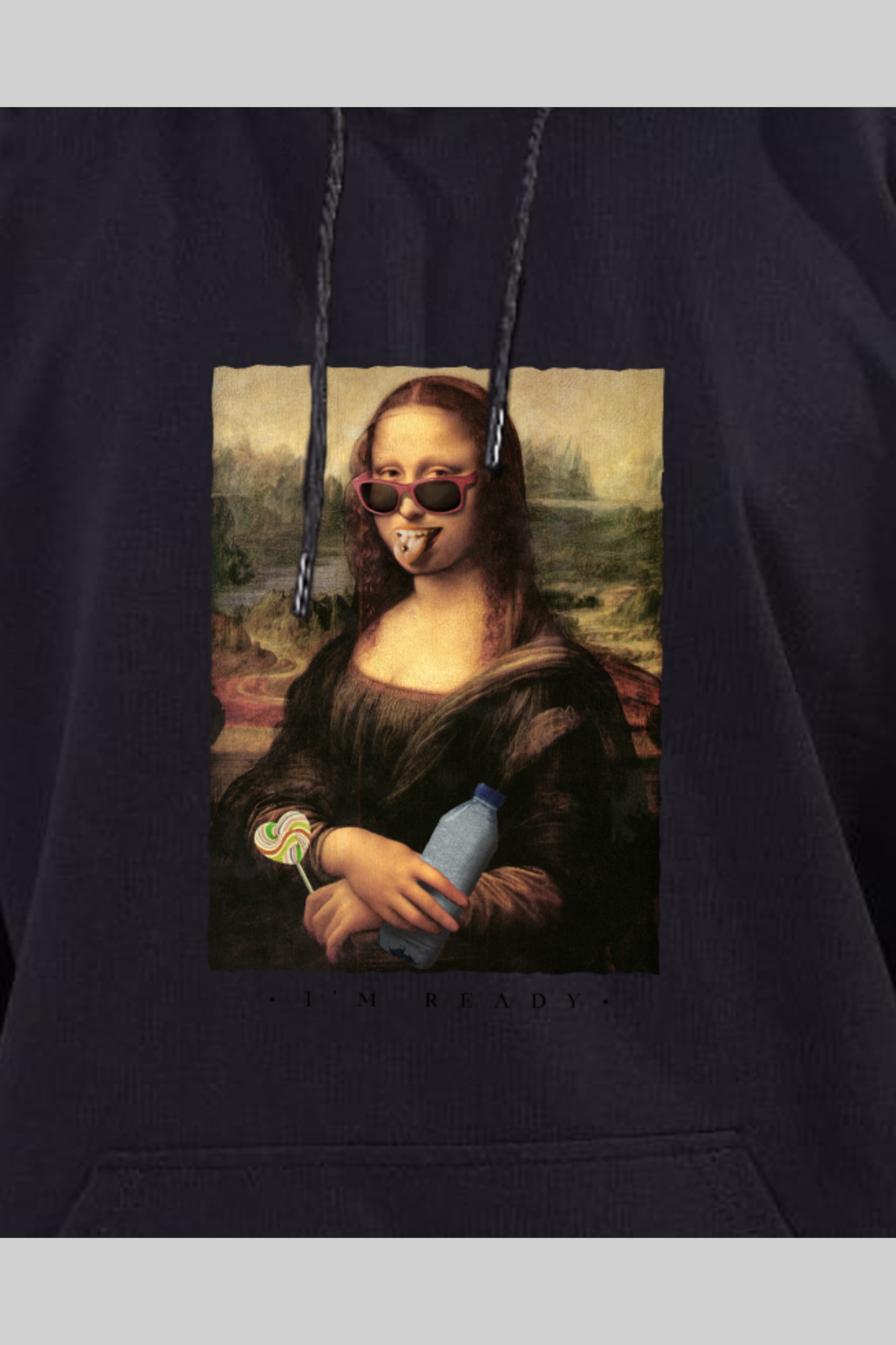 Hanorac pentru barbati personalizat cu imagine Monalisa party, Bumbac ...