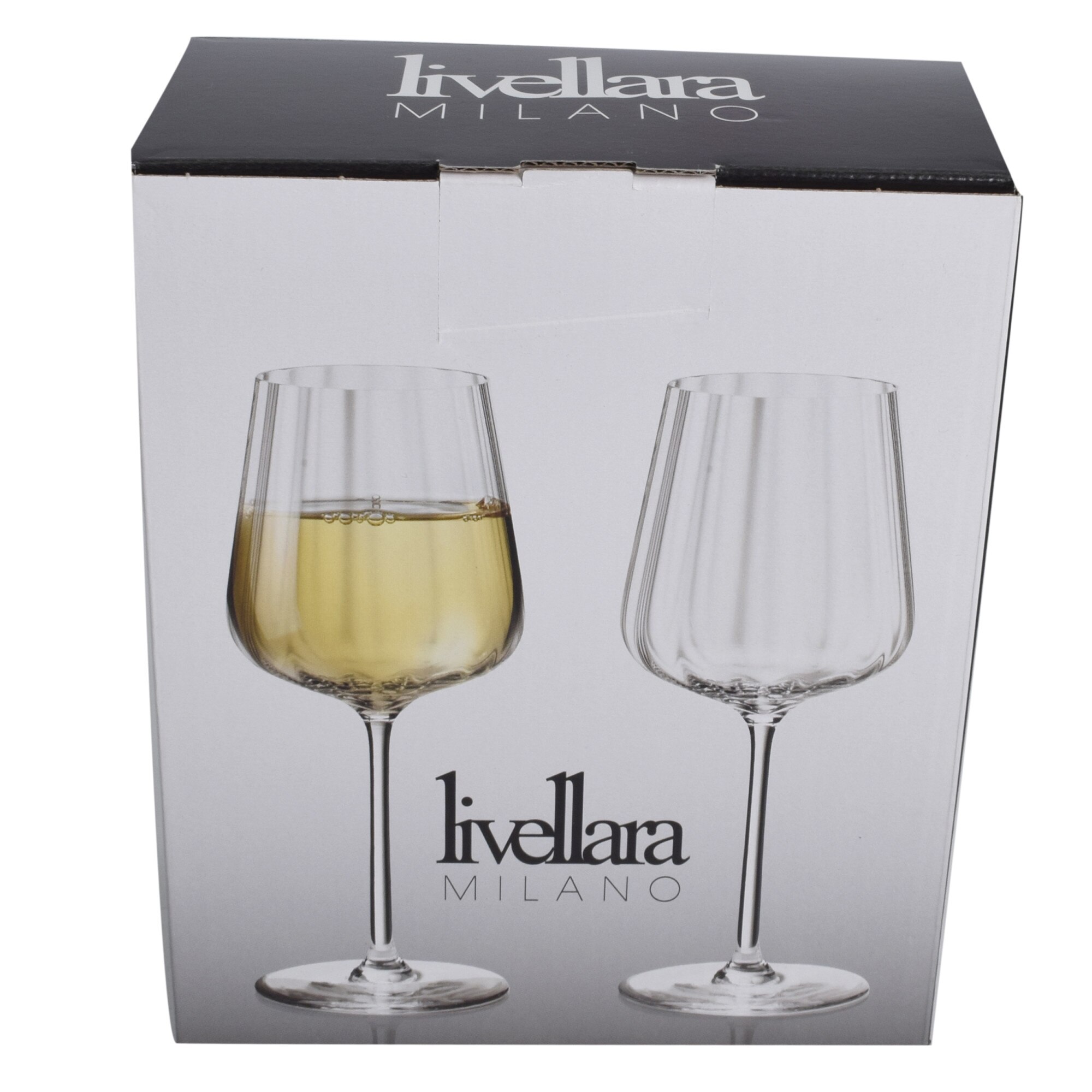 Set 2 pahare pentru vin alb, Livellara Milano, material cristal, 310 ml ...
