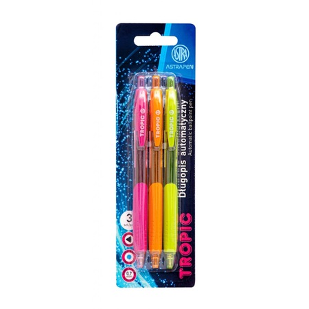 Set 3 pixuri albastre, Astrapen Tropic, Plastic, 0.7 mm, Multicolor ...