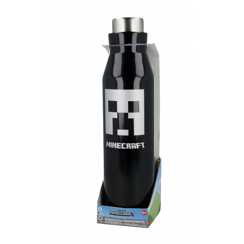 Termos Minecraft, Stor, Inox, 580 ml, Negru/Argintiu - eMAG.ro