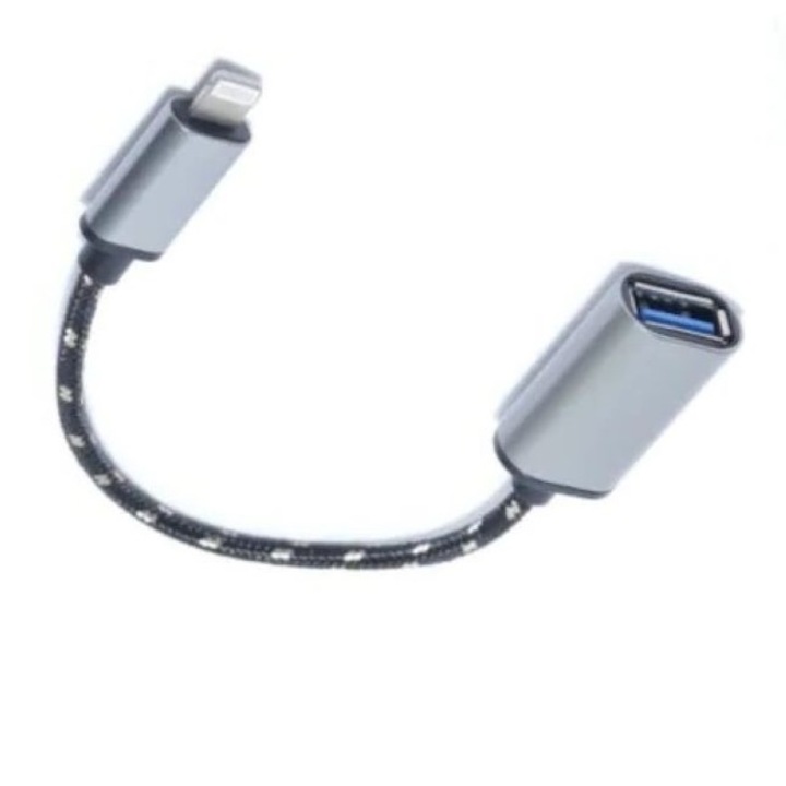 Cablu adaptator OTG USB 3.0 la conector compatibil Apple, 15 cm, pentru ...