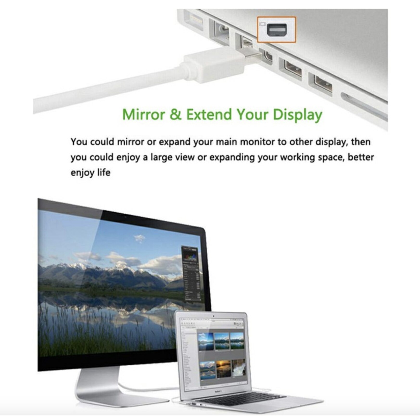 Mini DisplayPort към HDMI адаптерен кабел - eMAG.bg