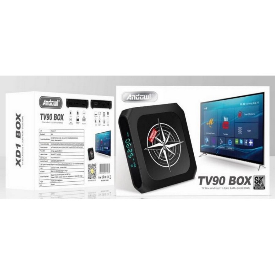 Mini PC Tv Box Andowl UltraHD 4GB/64GB Android 11 Smart TV 2.4G+5G WiFi ...