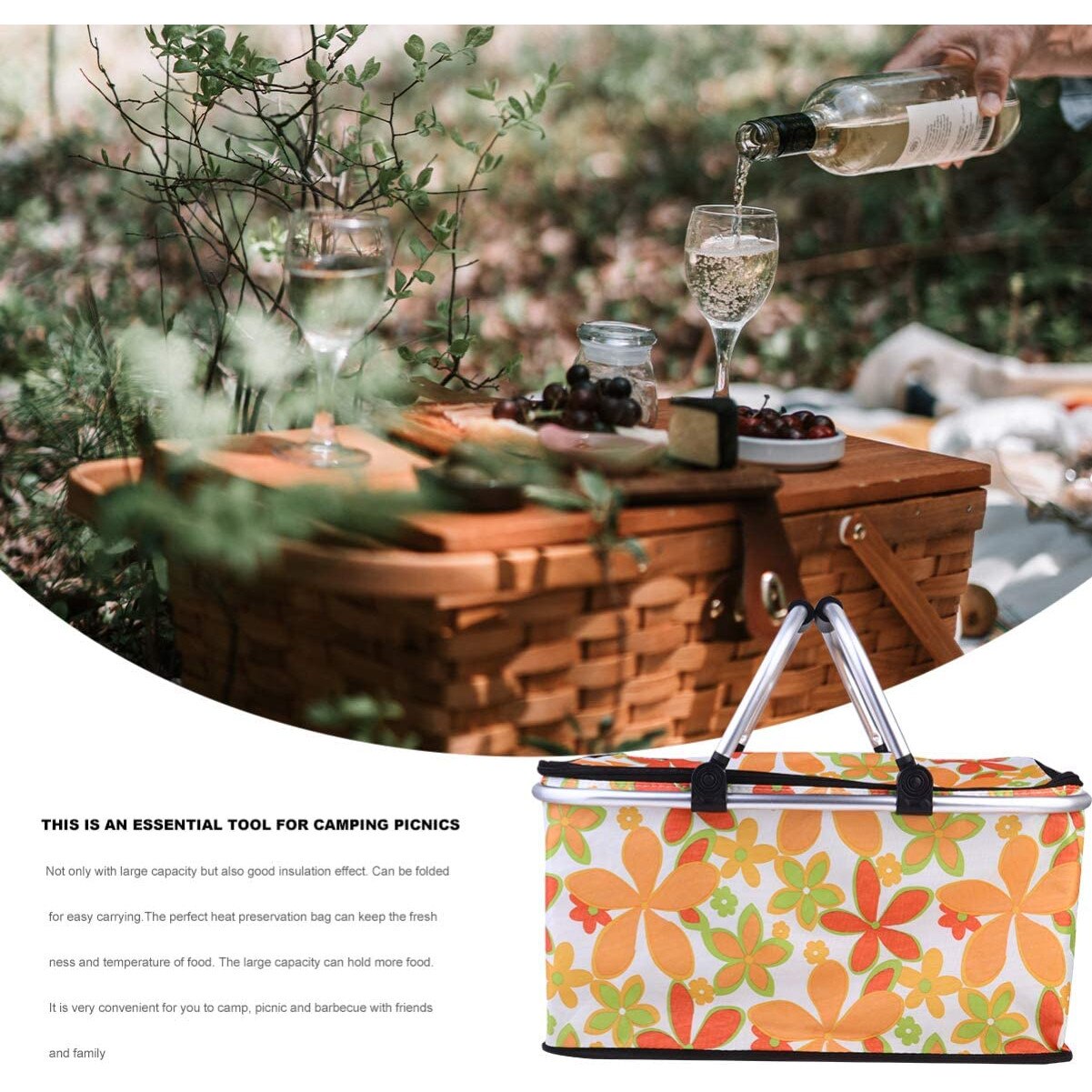 Geanta termica picnic, Zola®, pentru depozitarea alimentelor, cu manere ...