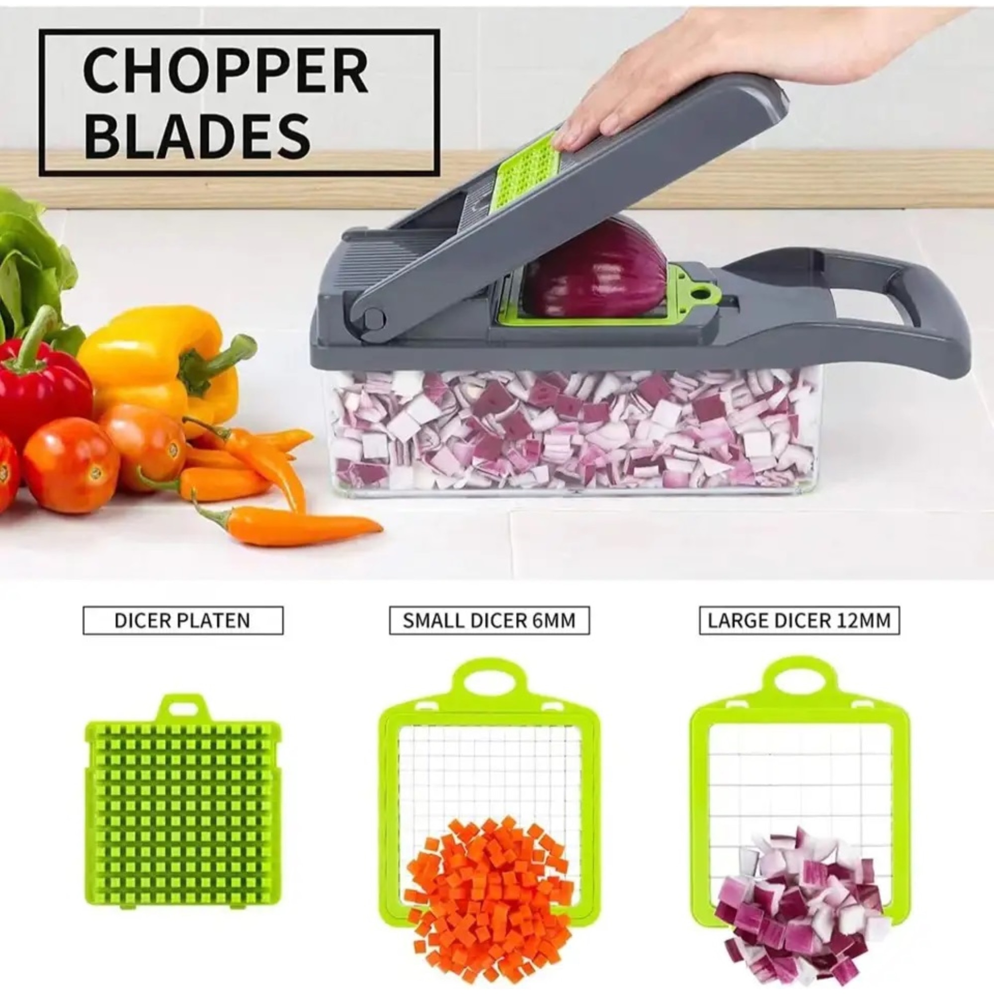 Razatoare multifunctionala legume si fructe 12 in 1 Deacon, lame inox ...
