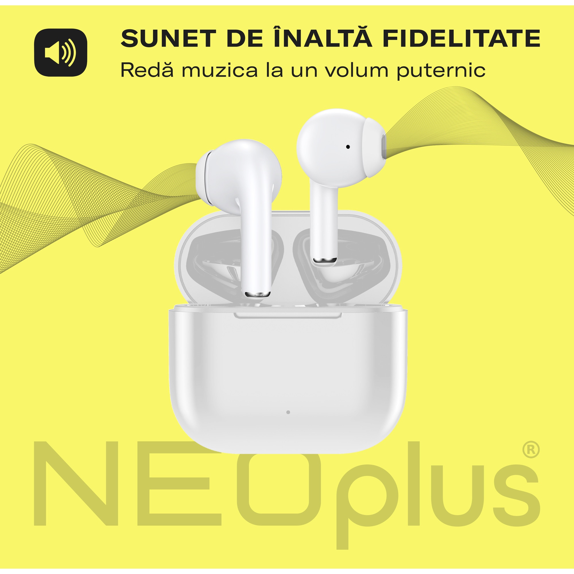 Casti wireless bluetooth, Zoopie®NEOplus, audio, earbuds in ear, fara ...