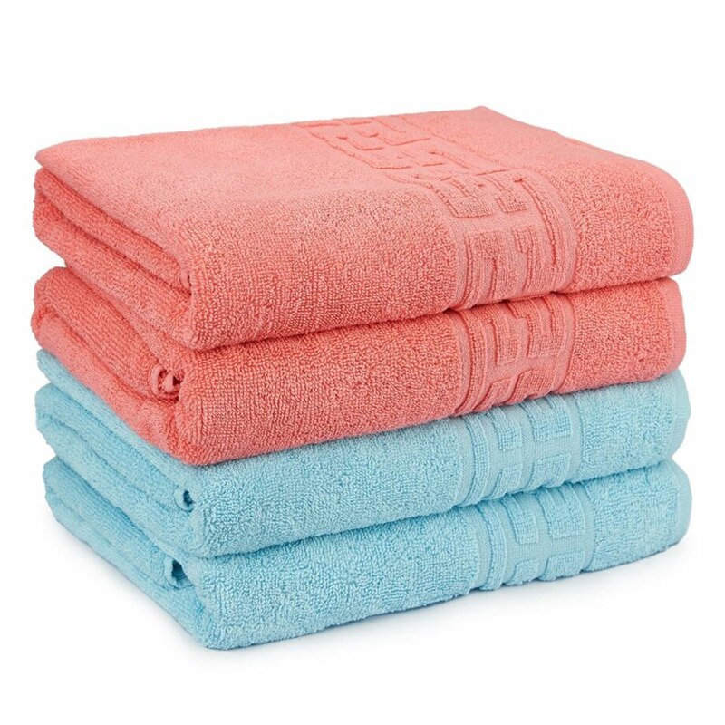 Set 4 Prosoape, 100% Bumbac, 2xRoz, 2xBleo, 70 x 140 cm - eMAG.ro