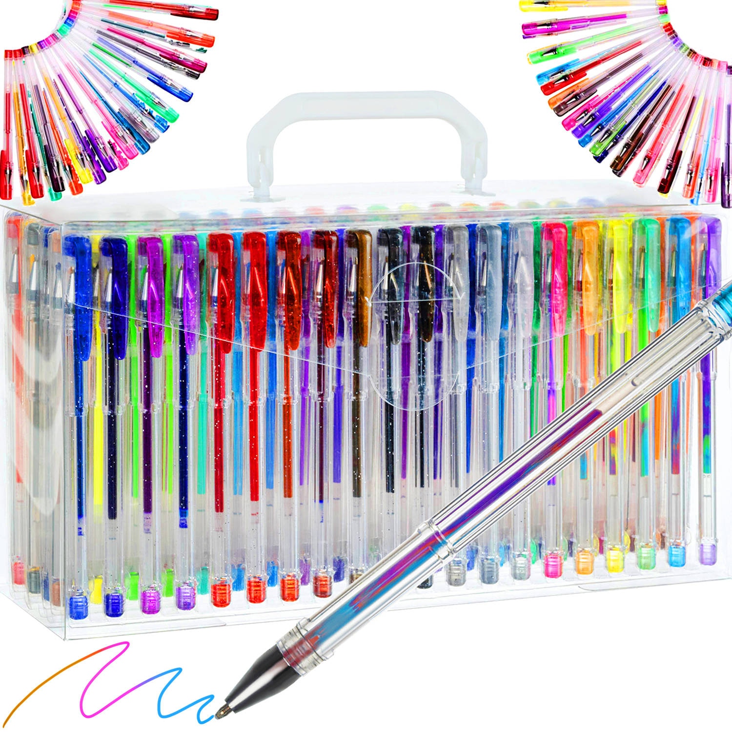 Set 140 Pixuri cu Gel Colorate "LikeSmart Gel Pen", 4 tipuri de culori ...